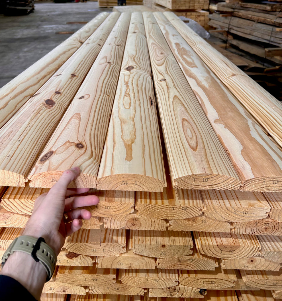 2x6x10' Pine Log Cabin Siding – TexasVJoint.com